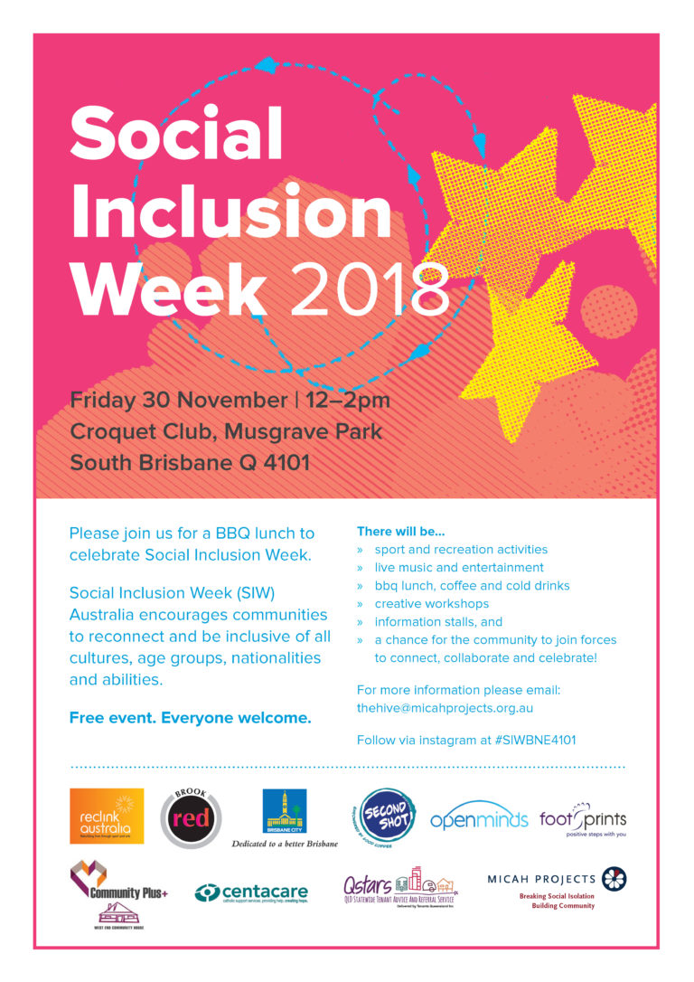 Social Inclusion Week A4 print invite - BHCL
